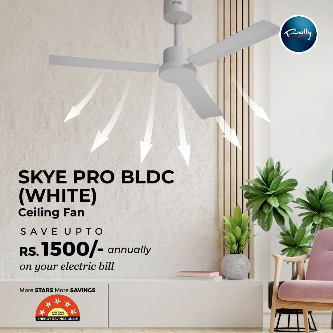 Rally SKYE Pro 5 Stars Rated Bldc Ceiling Fan 1200mm (48") with Smart